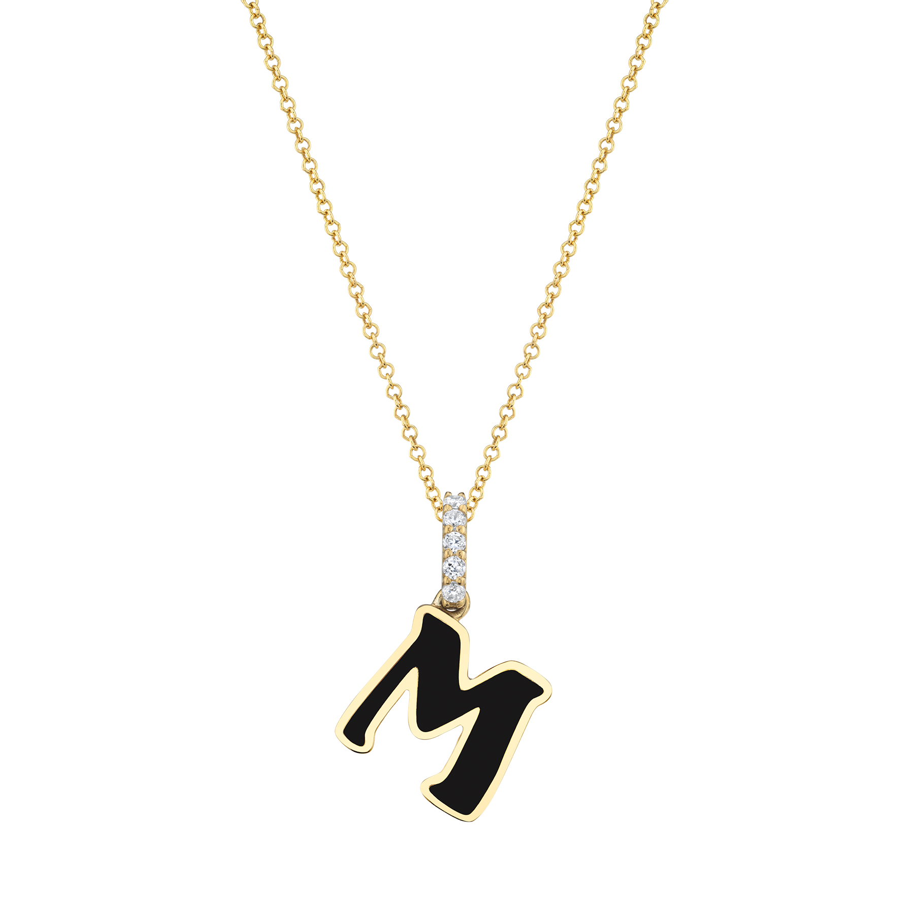 Enamel letter necklace store