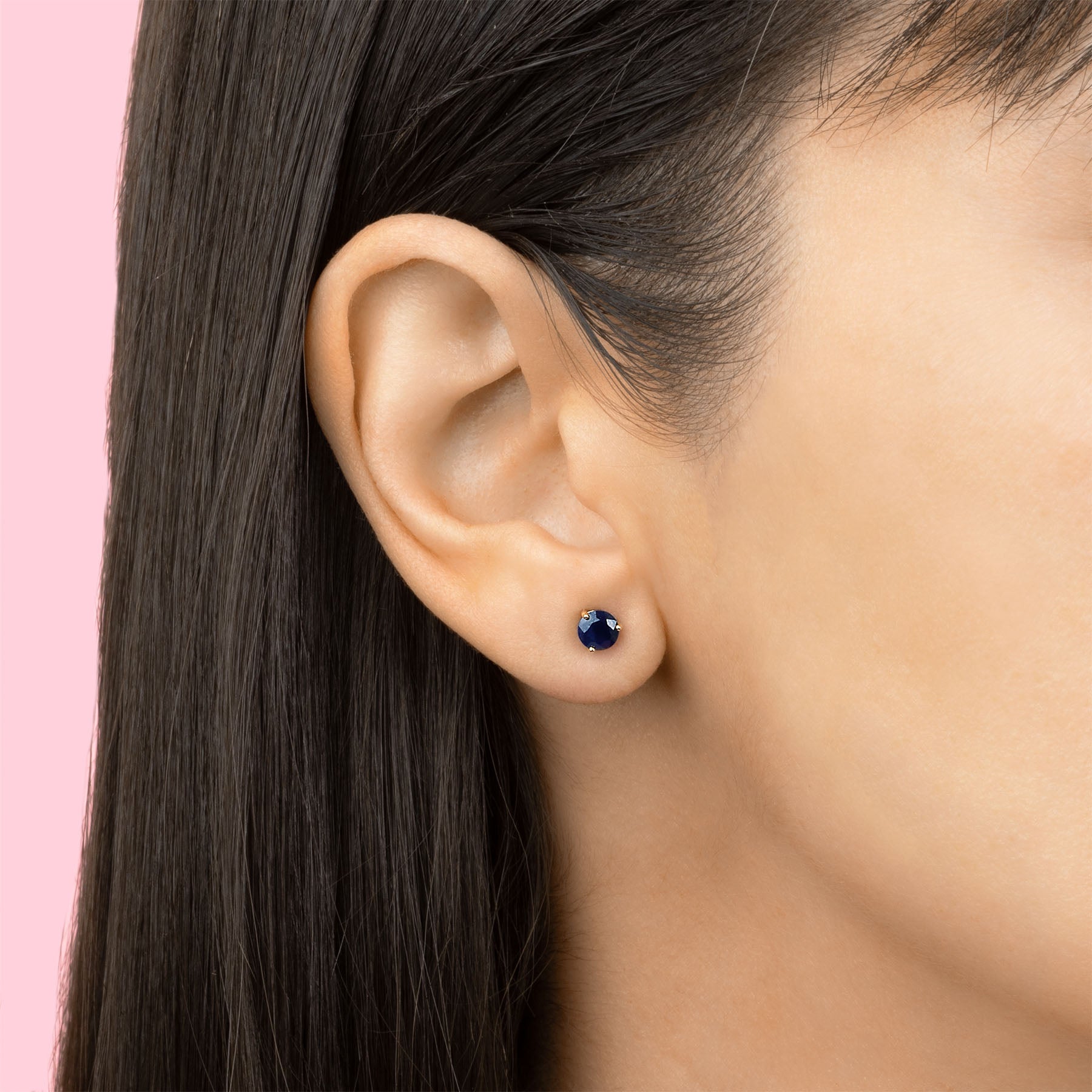 4.5mm Round Stud - Blue Sapphire / 14k Yellow Gold – The Last Line