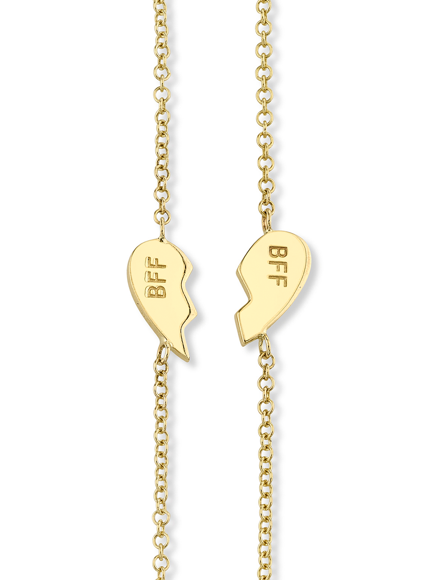 Best Friend BFF Heart Bracelet Set - 14k Yellow Gold – The Last Line