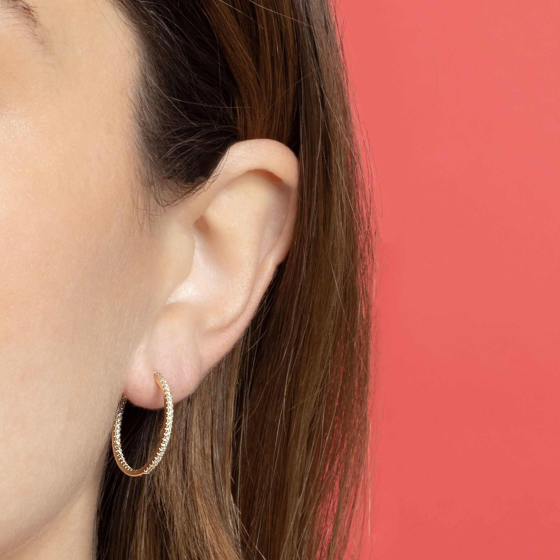 Large Inside Out Hoop - White Diamond / 14k Yellow Gold – The Last Line