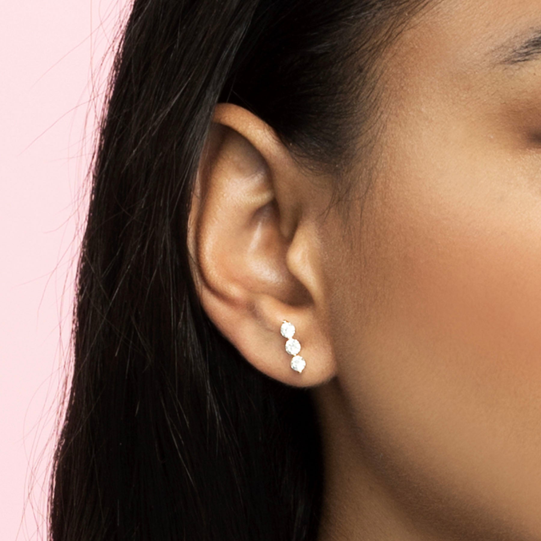 Triple Stud - White Diamond / 14k Yellow Gold – The Last Line