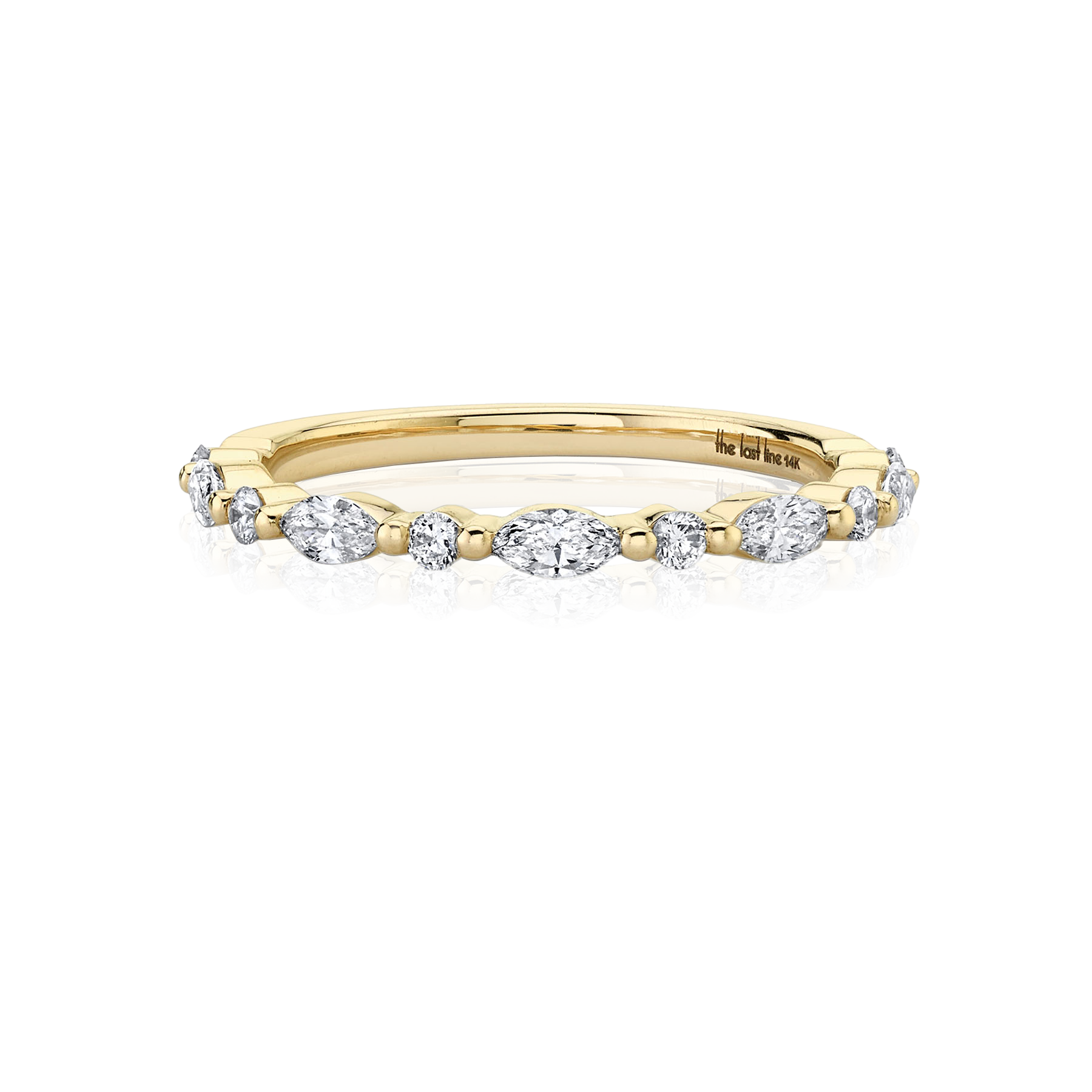 Dot Dash Ring - White Diamond / 14k Yellow Gold – The Last Line