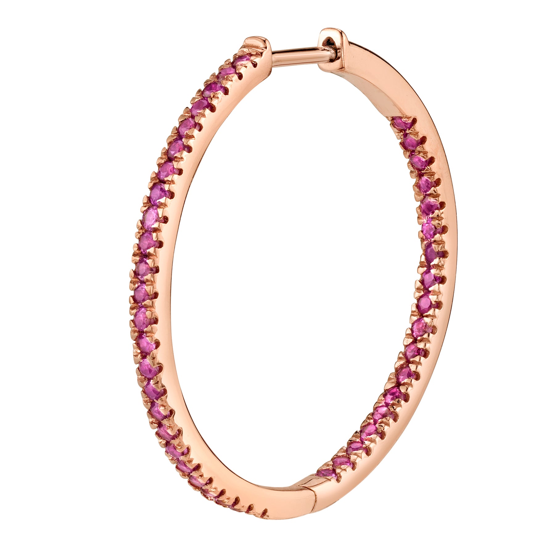 Large Inside Out Hoop - Ruby / 14k Rose Gold – The Last Line