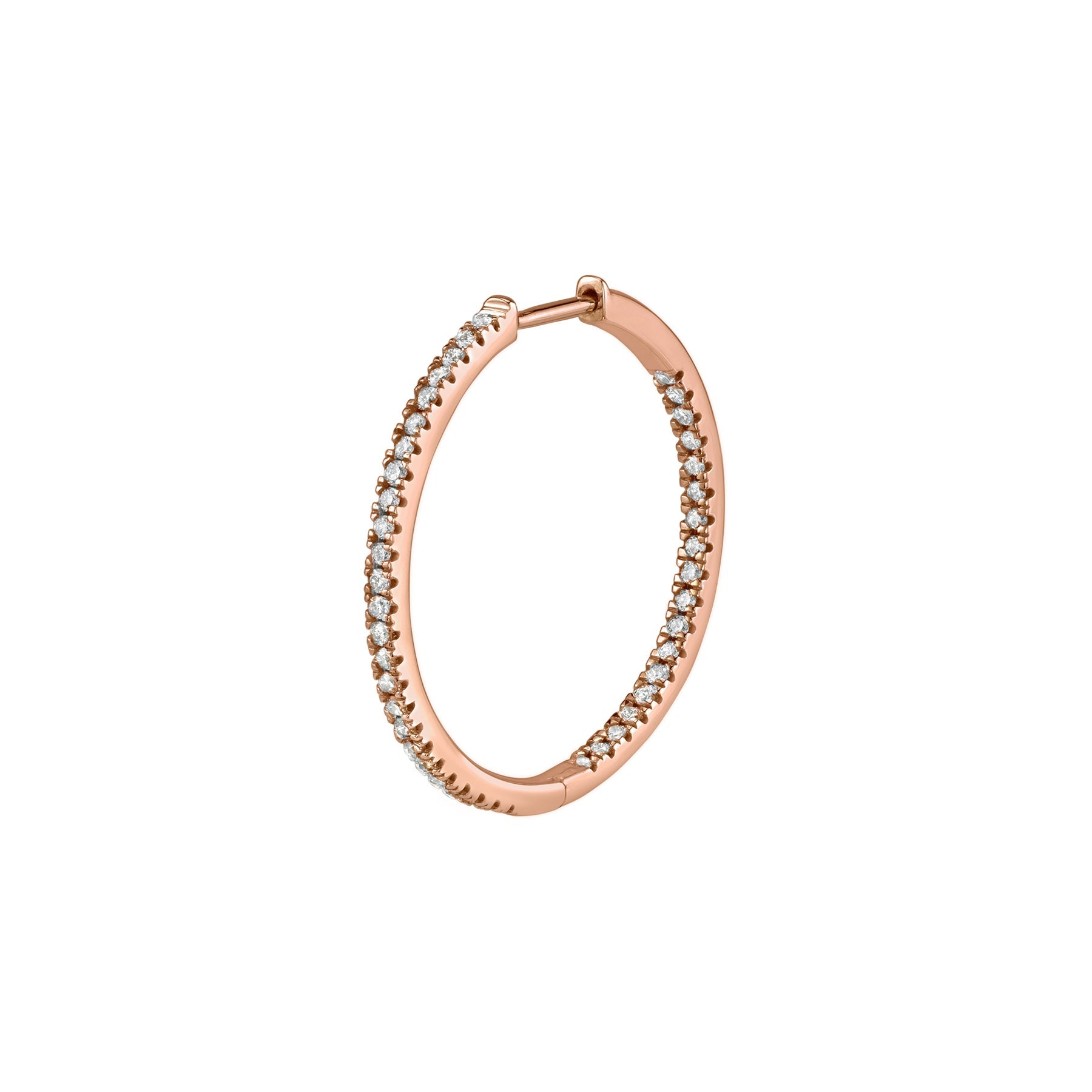 Large Inside Out Hoop - White Diamond / 14k Rose Gold – The Last Line
