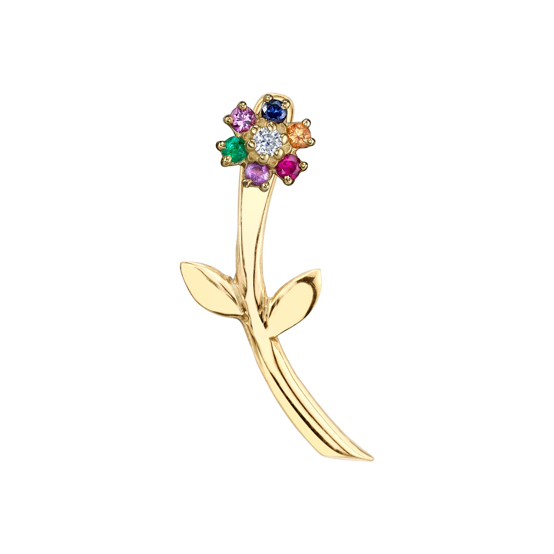 Mini Teddy Flower Earring - Rainbow / 14k Yellow Gold – The Last Line