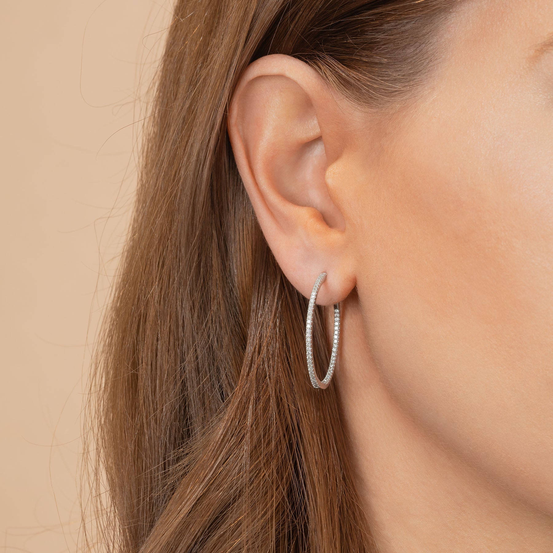 Extra Large Inside Out Hoop - White Diamond / 14k White Gold – The Last ...