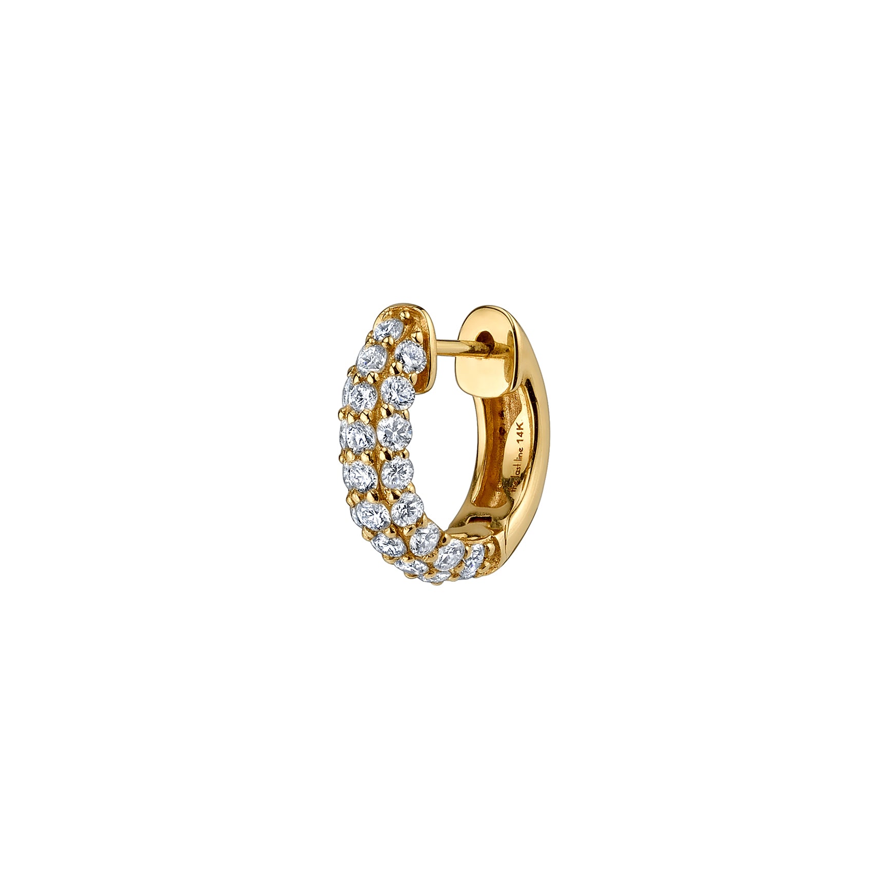Pavé Wide Hoop #4 - White Diamond / 14k Yellow Gold – The Last Line