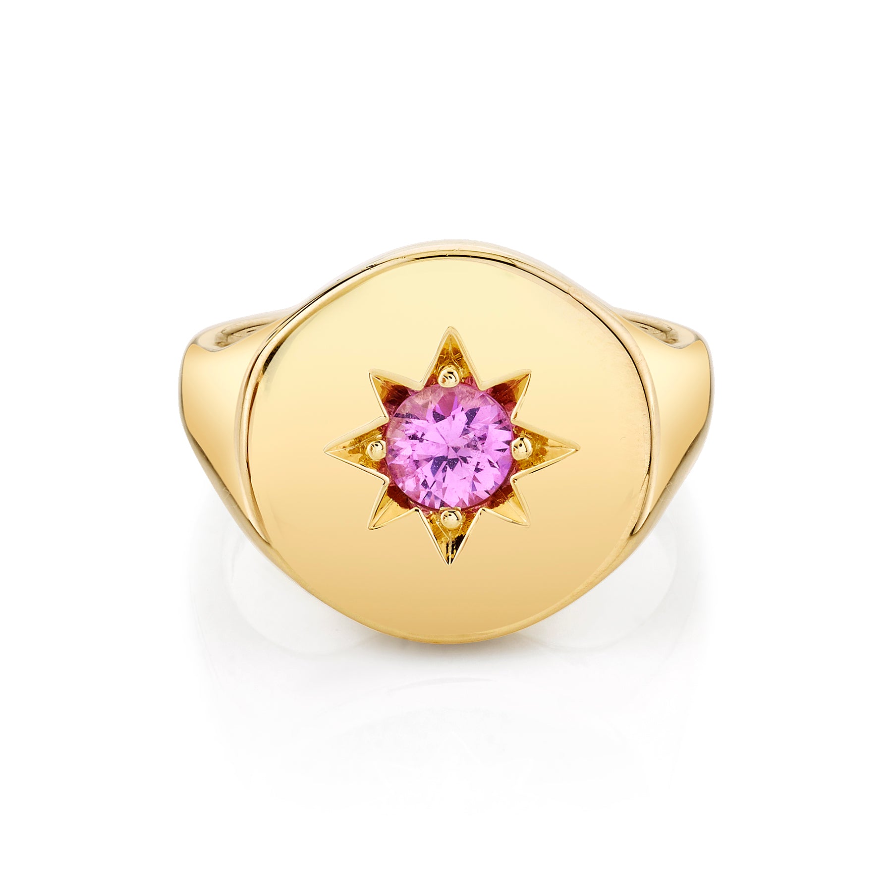 Star Set Signet Ring - Pink Sapphire / 14k Yellow Gold – The Last Line