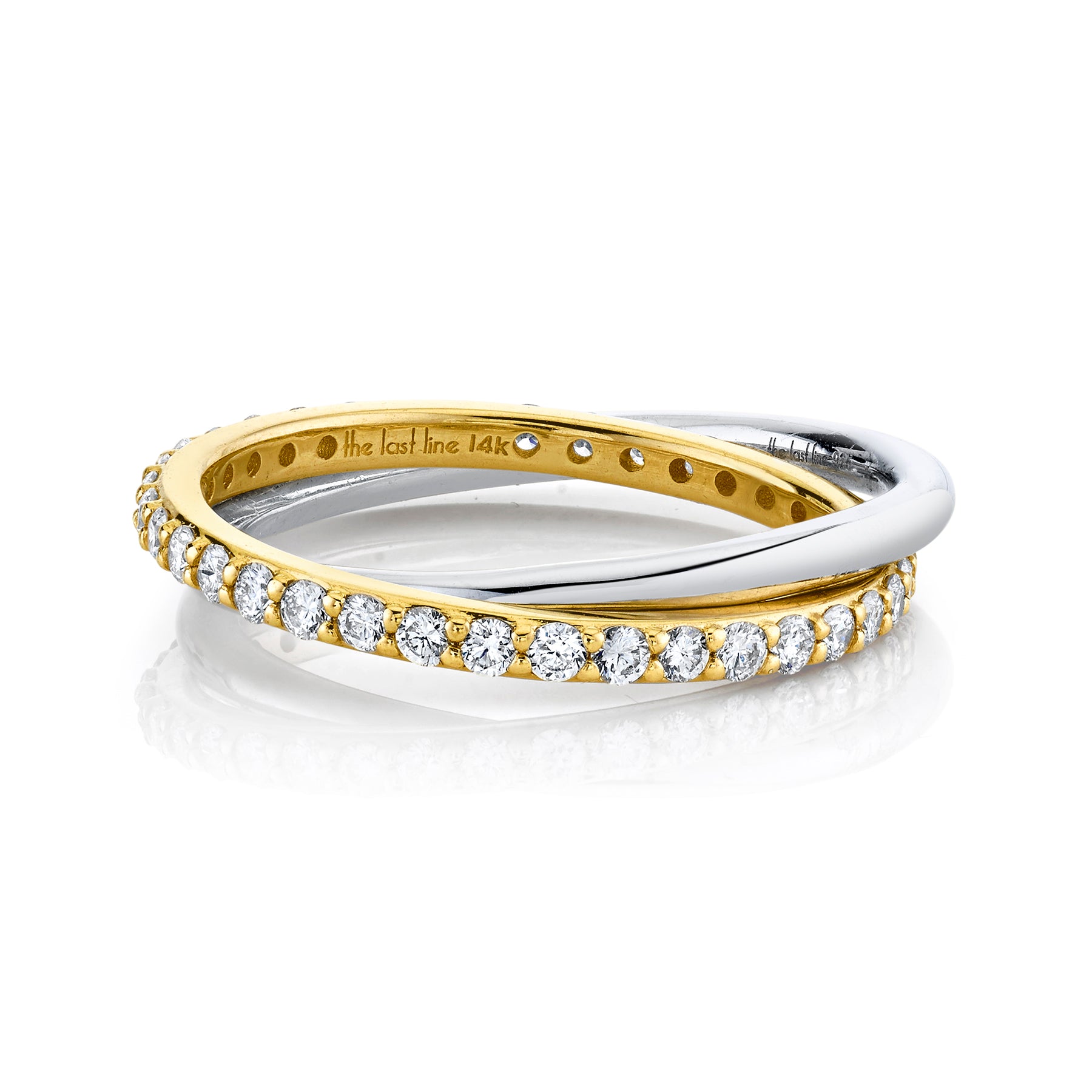With a Twist Brunch Ring - White Diamond / 14k Yellow Gold and Sterlin ...