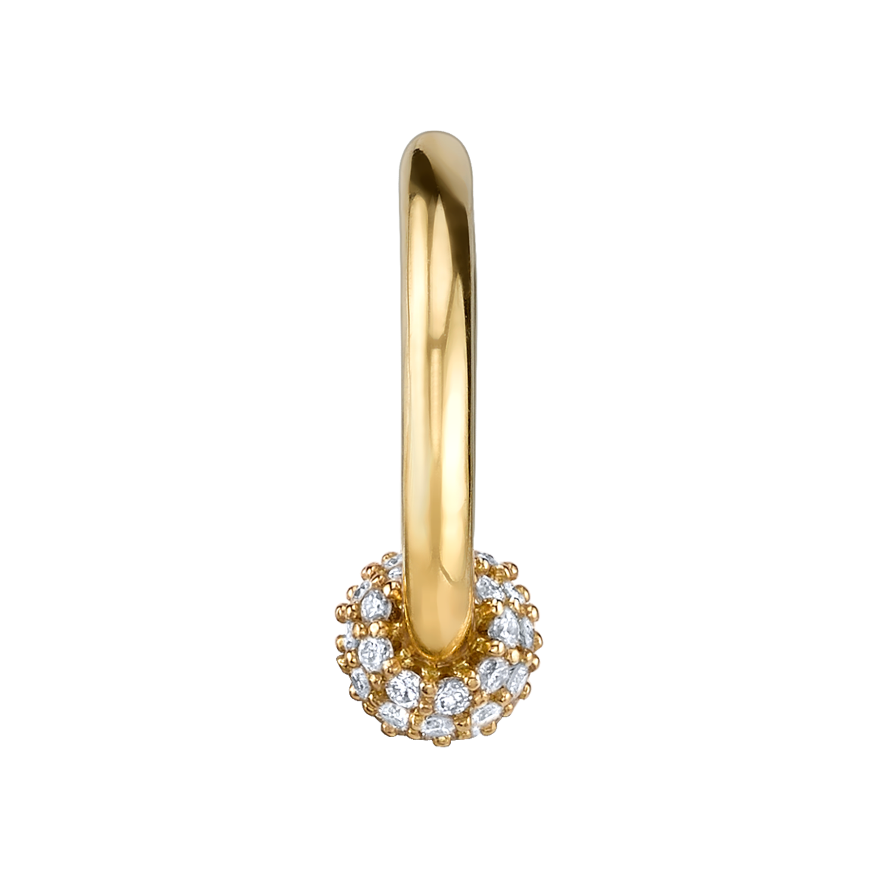 Sphere Piercing Hoop - White Diamond / 14k Yellow Gold – The Last Line